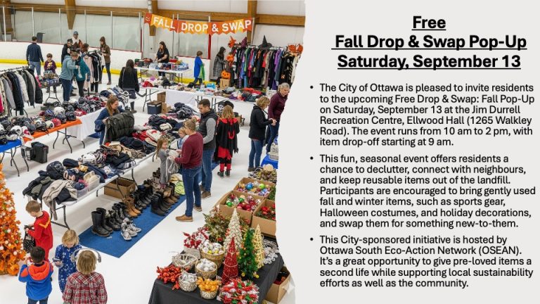 Sept 13, Free Fall Drop & Swap Pop-Up – RiversidePark.ca